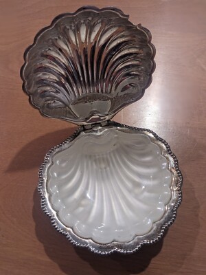 Butter Dishes - Silver Plate Clam Shell