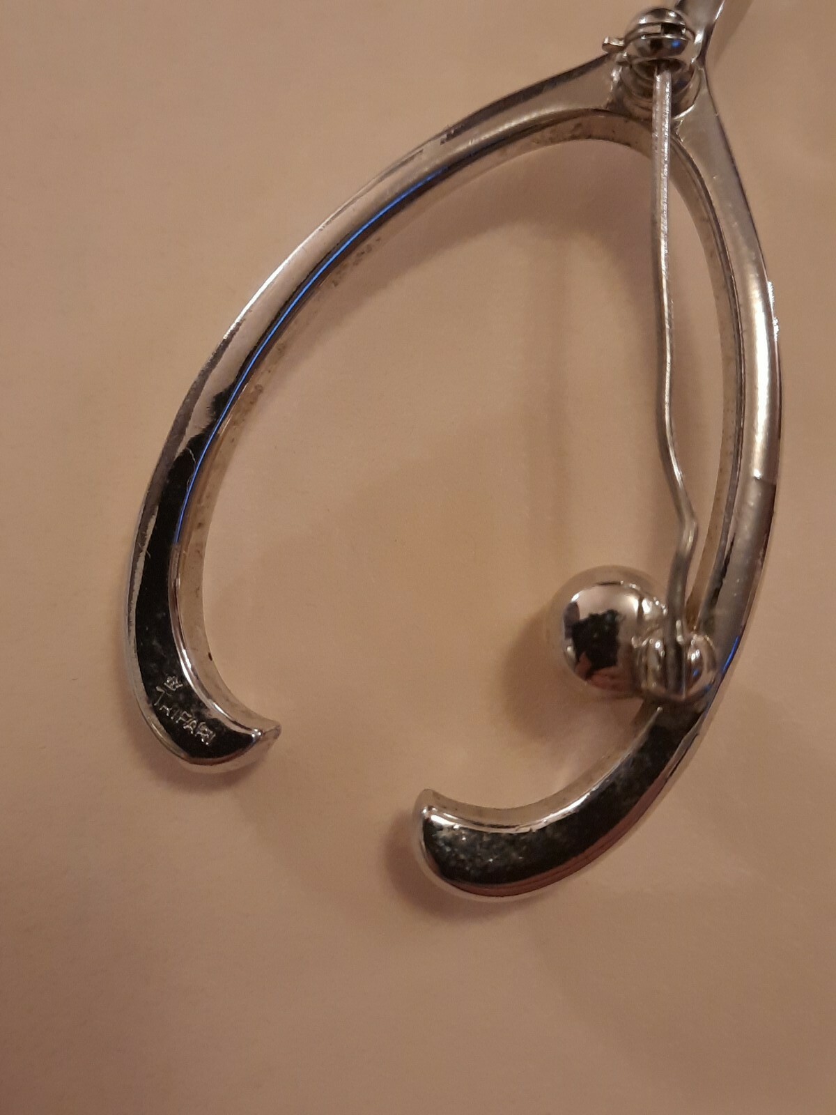 Trifari Silver Toned Wishbone Brooch Pin | eBay