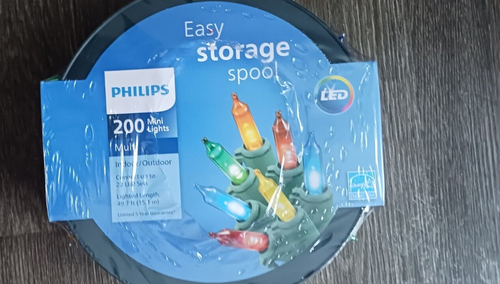 Phillips 200 Mini Lights multi color Indoor/Outdoor Led w/Storage Spool ...
