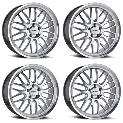 Set 4 Petrol P4C 16x7 5x4.5 Silver W/ Machined Face & Lip Wheels 16 ...