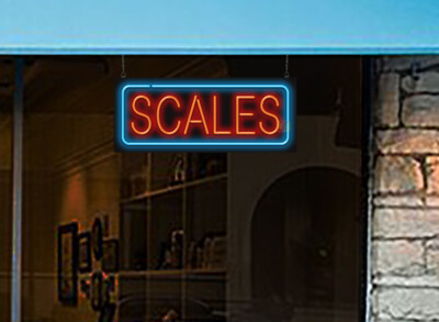 Scales Neon Sign | Jantec | 32" x 13" | Accessories Weighing Ounces ...