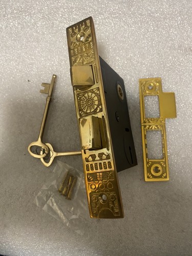 Antique Reproduction Reading Windsor Polished Brass Bit Key Mortise ...