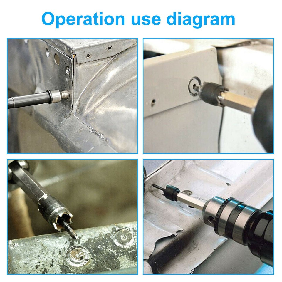 10pcs 3/8" Double Sided Rotary Spot Weld Cutter Remover Drill Bits set ...