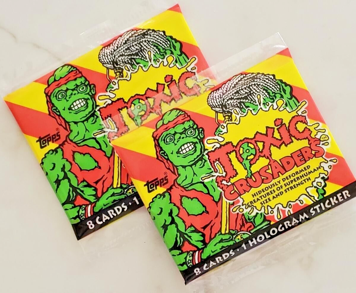 VERY RARE/NEW Toxic Crusaders Cards Sealed Packs w/HOLOGRAM Lot of 2 ...