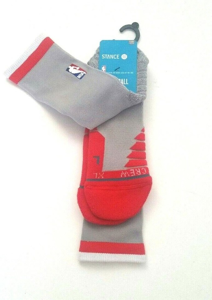 Houston Rockets NBA Stance Fusion Logo Crew Socks Gray / Red Size XL ...