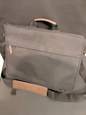 NEW Goodfellow & Co. Black Messenger Bag Laptop Briefcase Faux Leather ...