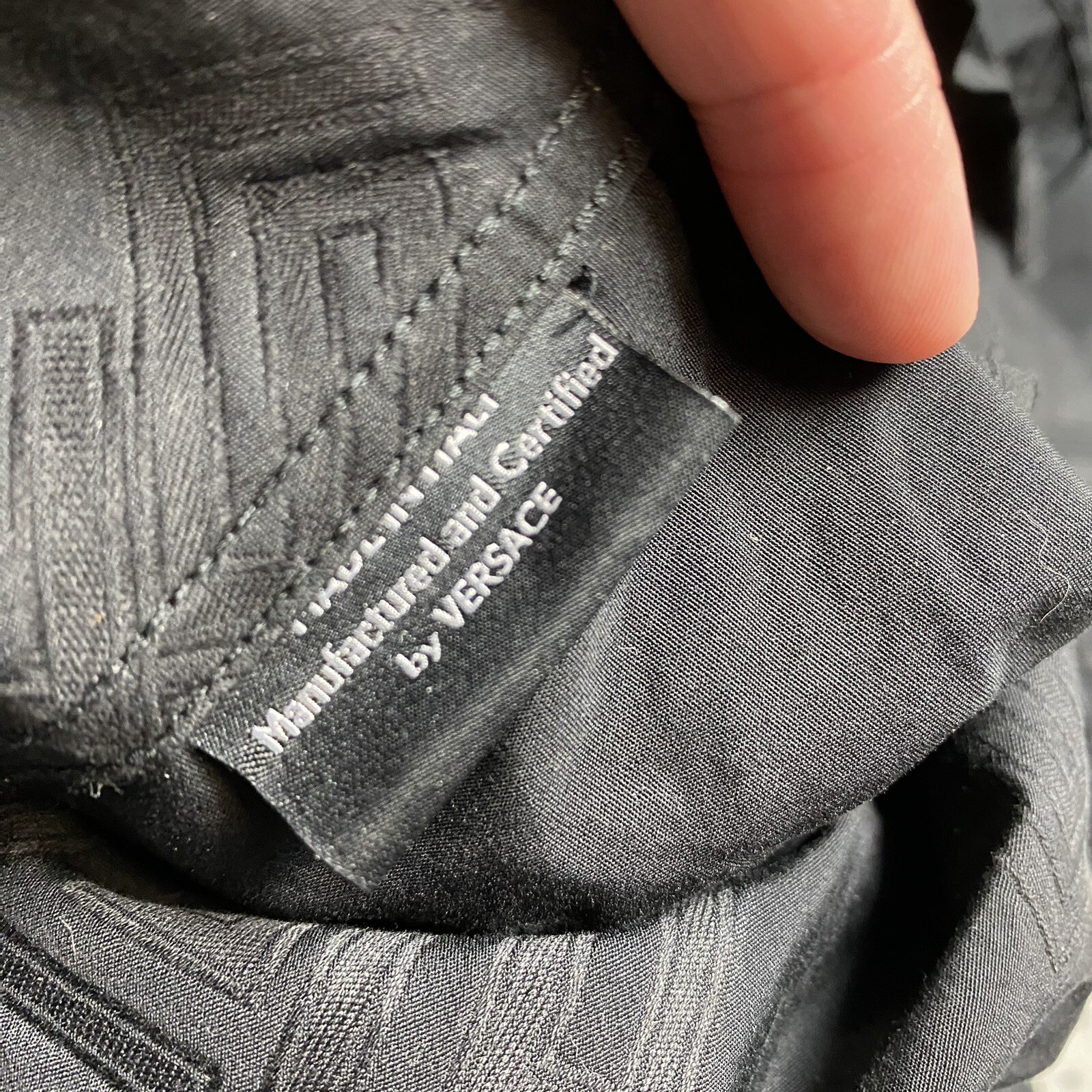 GIANNI VERSACE 2008 SS Black Button Down Long Sleeve … - Gem