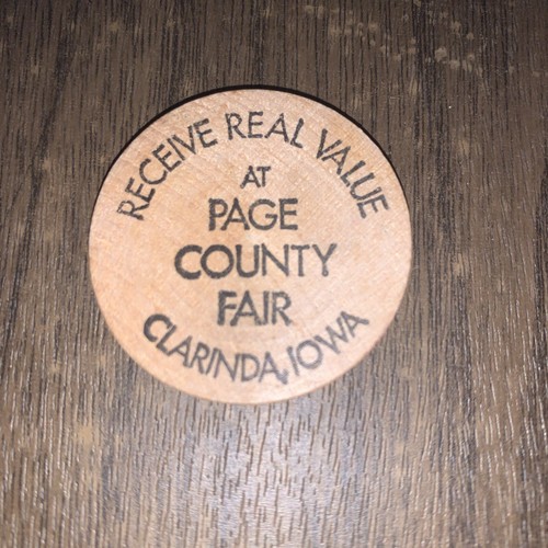 Vtg Wooden Nickel Page County Fair - Clarinda, Iowa | eBay