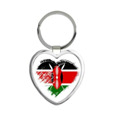 Kenyan Heart : Keychain Gift Kenya Country Expat Flag | eBay