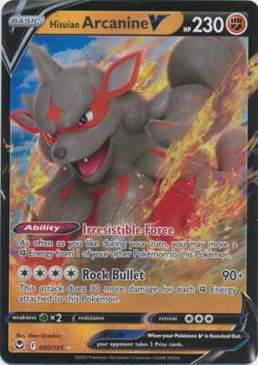 Hisuian Arcanine V SWSH12: Silver Tempest LP-NM Pokemon TCG | eBay