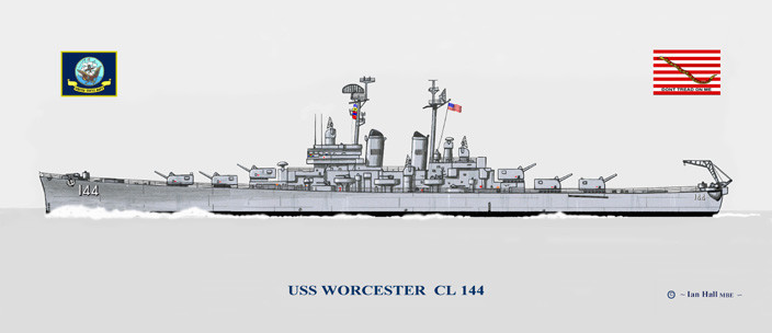 USS Worcester CL-144 Ship Print US Navy | eBay
