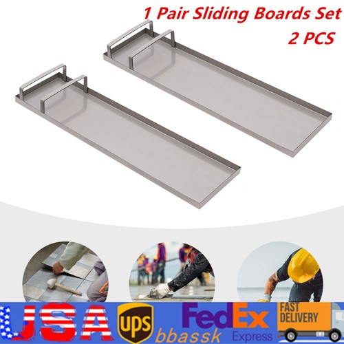 28"x8" Stainless Steel Concrete Slider Knee Boards Pair Sliding Boards ...