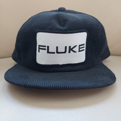 Vintage Fluke Trucker Snapback Hat Adjustable Black Corduroy K-Studio ...