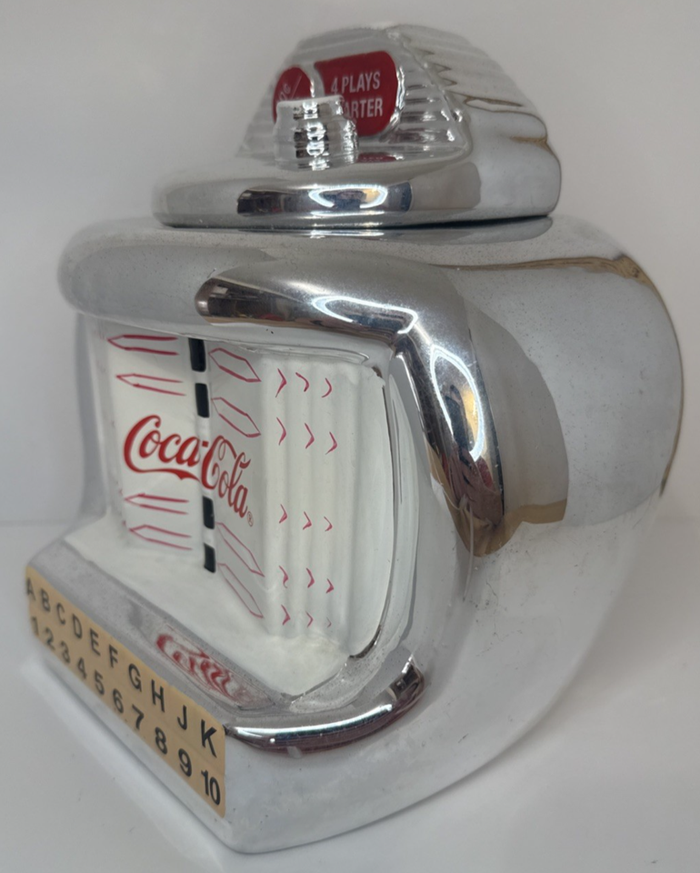 Coca Cola Jukebox Cookie Jar Gibson Ceramic Chrome Painted Large 10x9 ...