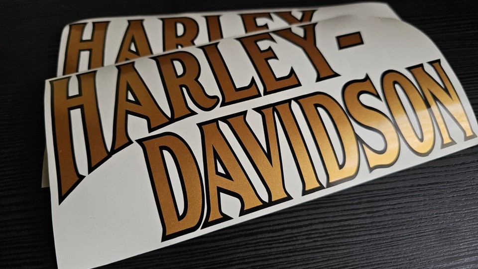 Harley-Davidson gld with black trim Fuel Tank Decals Stickers kit ...