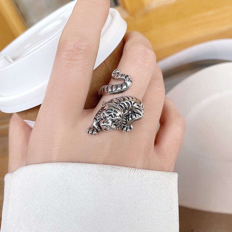 Vintage 925 Sterling Silver Tiger Ring Unique Tiger Ring | eBay