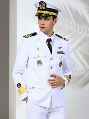 US Navy Military Uniform Yacht Captain Suit Dinner Costume Military ...