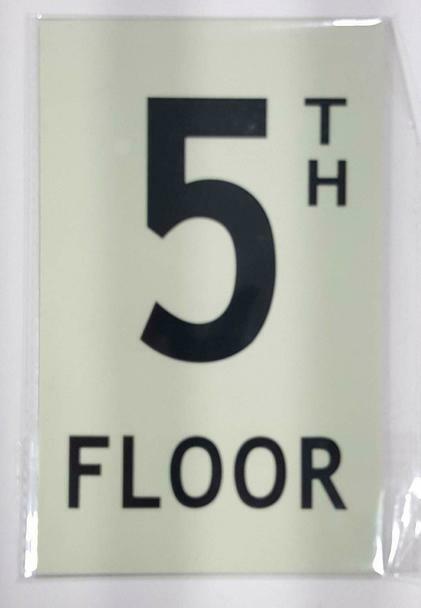 Floor number Five (5)Sign HEAVY DUTY / GLOW IN THE DARK "FLOOR .REF24 ...