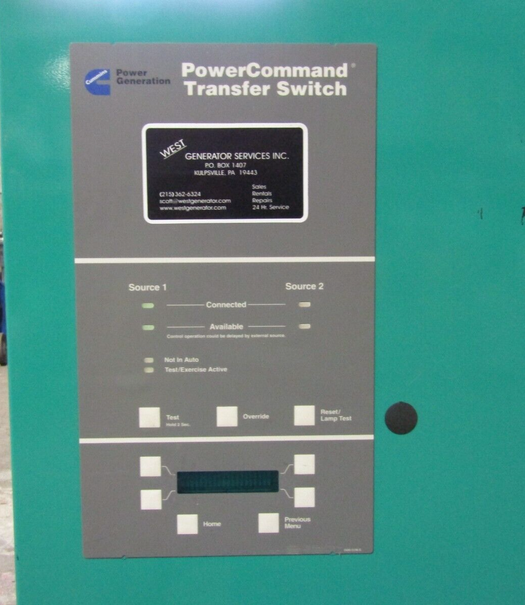 🤓CUMMINS 225 AMP AUTOMATIC TRANSFER SWITCH 480 VAC 3 POLE SPEC A OTPCB ...