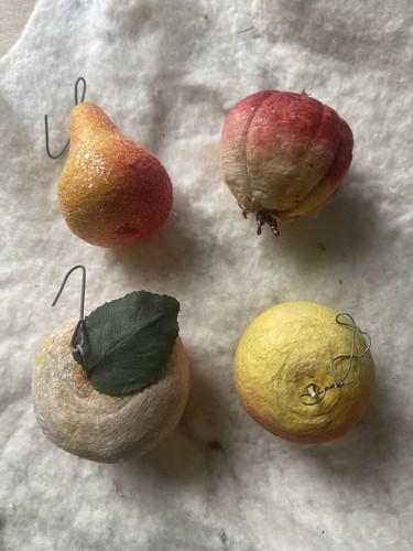 Nice Lot Of Antique German Spun Cotton Fruit Primitive | eBay