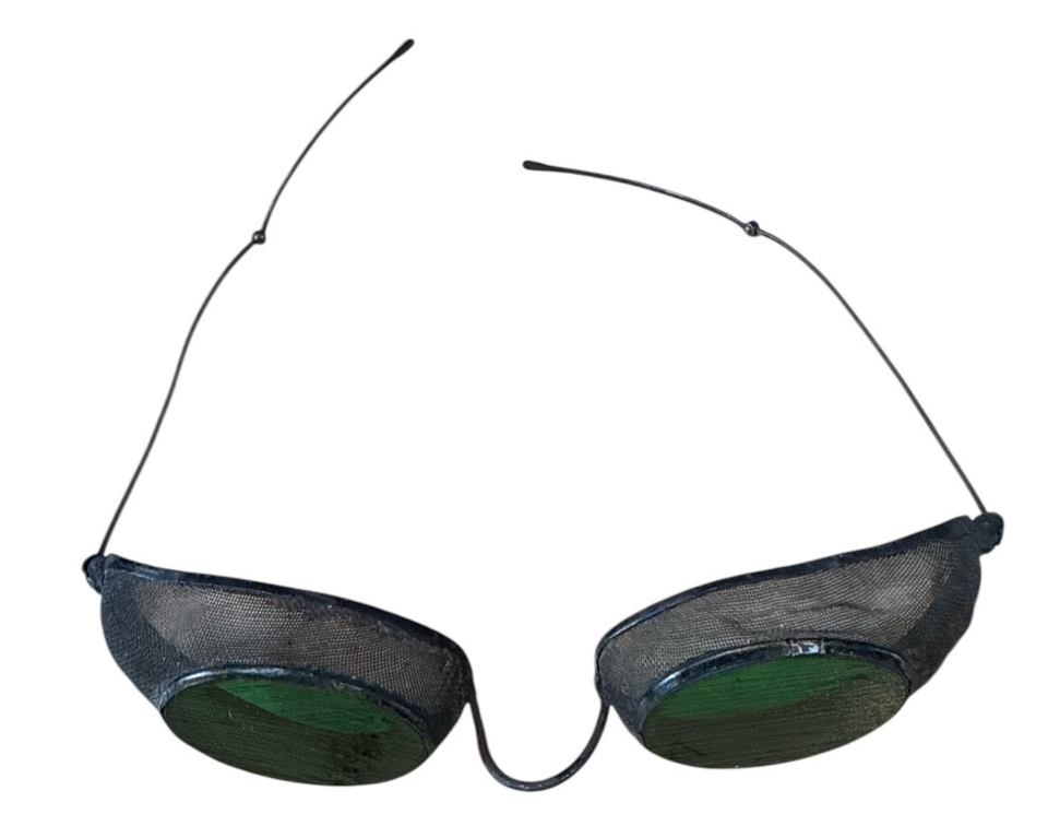 Antique artillery civil war goggles Green Lens Wire mesh safety ...