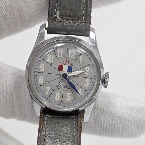 Vintage Bradley France Flag Logo Manual Wind Wrist Watch Swiss Running ...