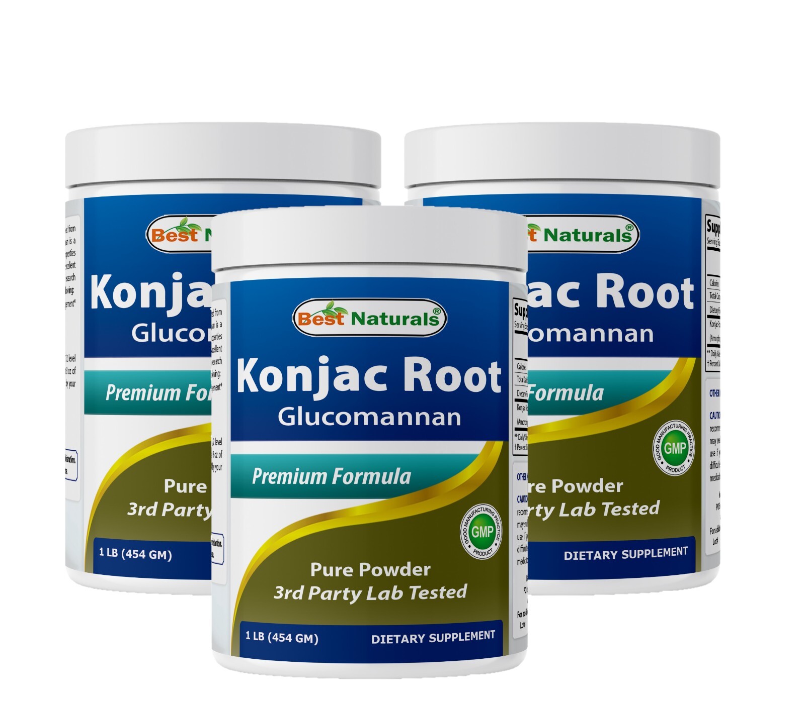 3 Pack Best Naturals Konjac Root Glucomannan1 Lb Pure Powder | eBay