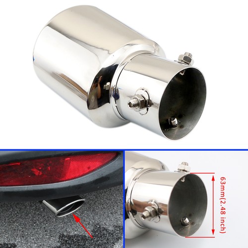 2.5" 63 mm Car Exhaust Pipe Tail Tip Rear Throat Muffler End Cover Trim ...