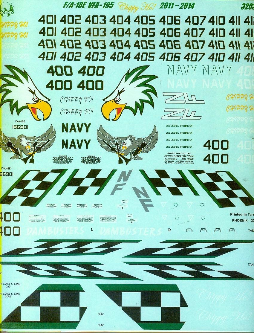 1/32 F/A-18E VFA-195 CHIPPY HO! 2011-2014 decal Phoenix 水貼 32035 | eBay