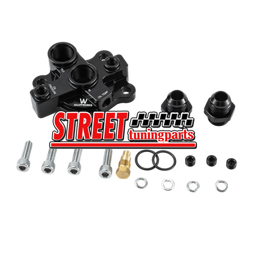 Oil Filter Block Adapter AN10 kits Fits Nissan RB20 RB25 RB26 RB30 GTR ...