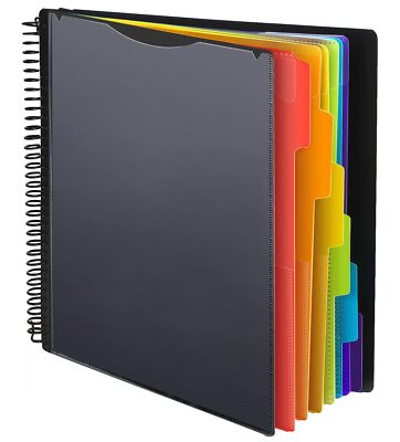 HABGP Spiral File Folders with Pockets, Plastic Folder Organizer with ...