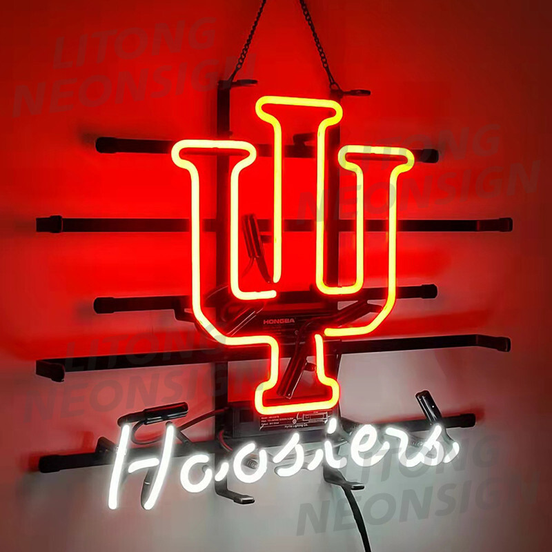 US Stock Indiana Hoosiers Neon Sign Light Man Cave Pub Garage Decor Art ...