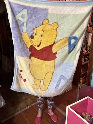 Jc Penny Winnie The Pooh Baby Blanket Disney 34x38” ABC Acrylic And ...