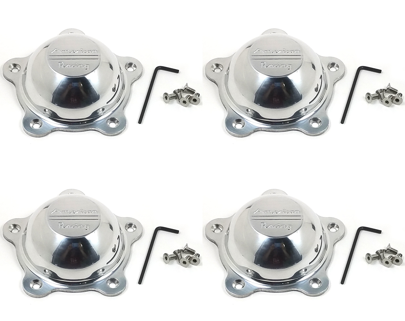 4 American Racing Polished Center Caps Torq Thrust for 5L VN815 Torq ...