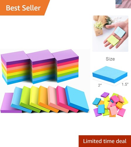 Vibrant 1.5x2 Inch Sticky Note Pads - 48 Count with Strong Adhesive ...