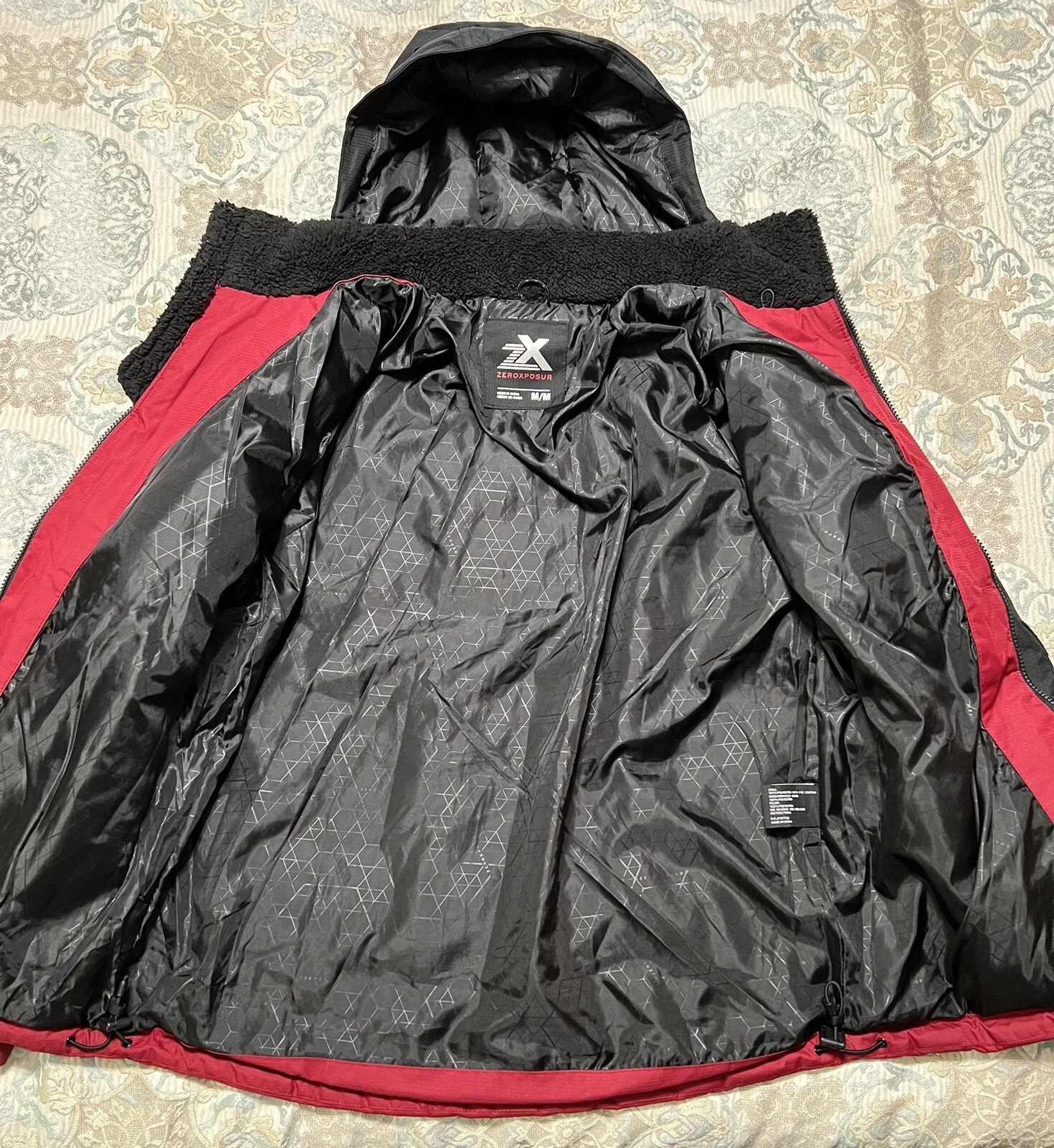 Zeroxposur Mens Red Insulated Winter Jacket With Removable Hood Size ...