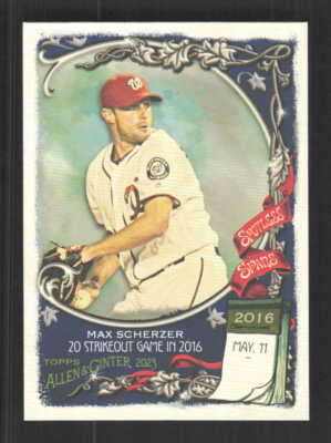 Max Scherzer 2023 Topps Allen & Ginter Spotless Spans Nationals #SS-37 ...