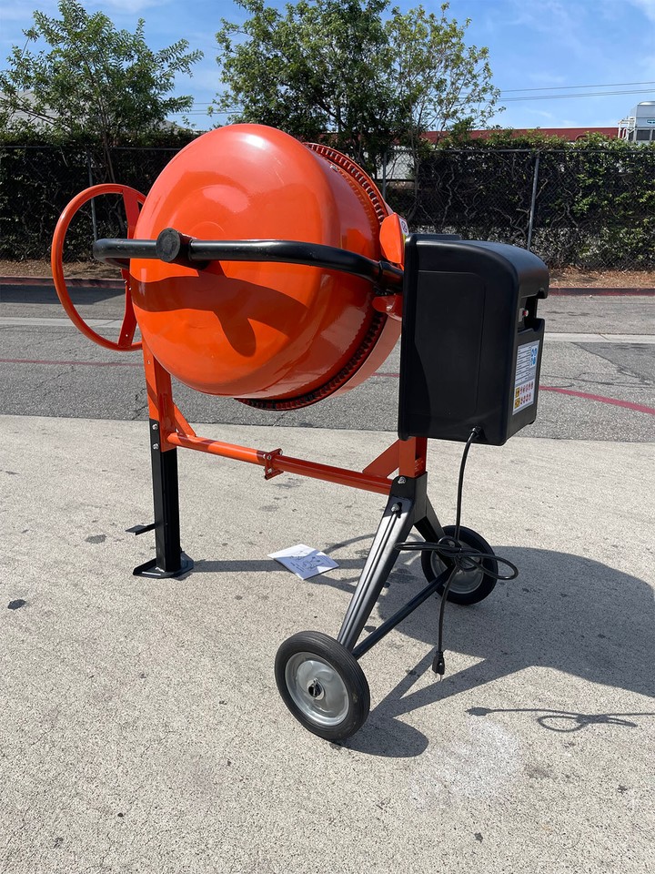 5.65 Cubic Feet Electric Cement Concrete Stucco Mortar Mixer Steel Drum ...