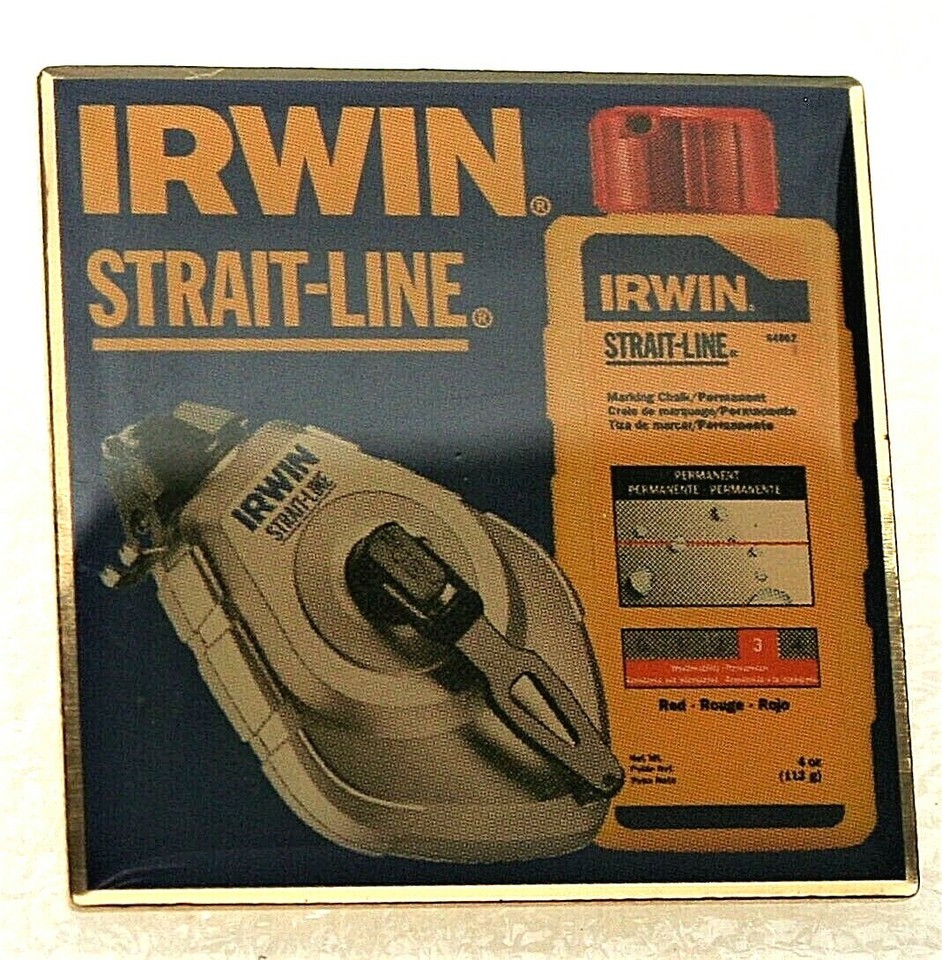 Irwin Tools Straight Line Chalk Electric Level Tool Hat Lapel Pin NOS ...
