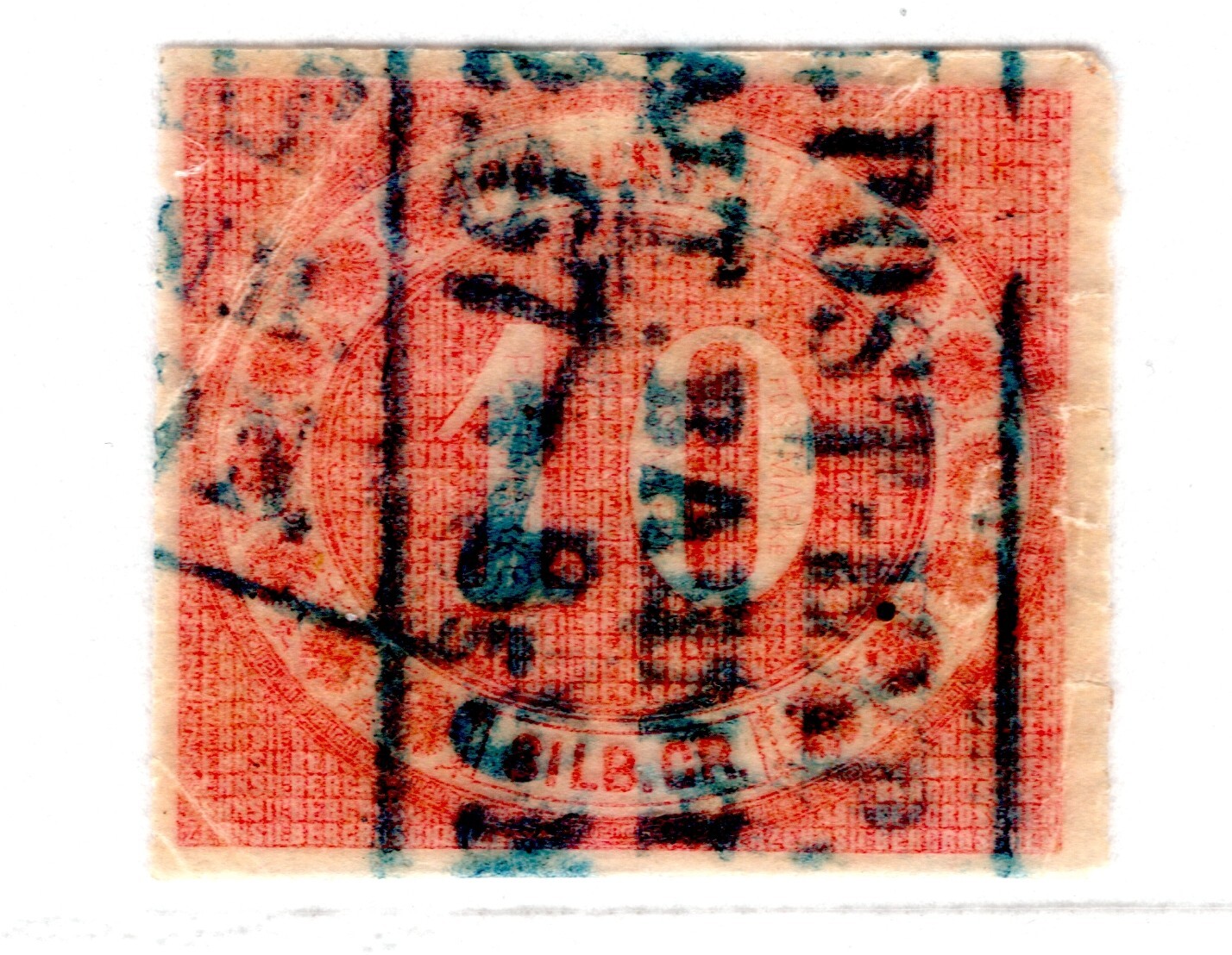 Germany States PRUSSIA Stamp 10sg (1866) BLUE RAILWAY CANCEL {samwells ...