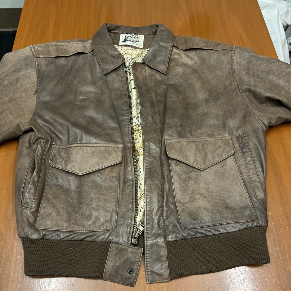 Vintage G-III Leather Bomber Jacket Mens Sz M Brown Flight Aviator ...