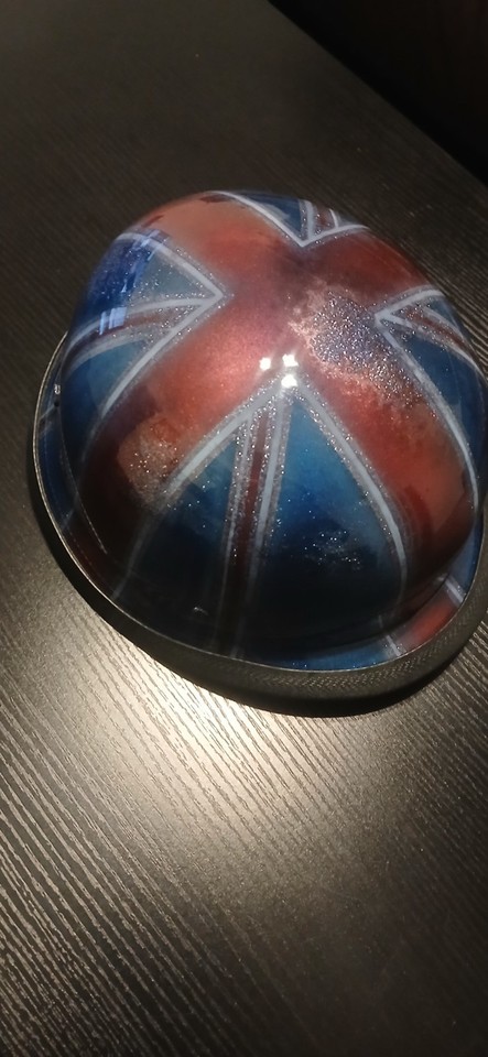 Hand Painted Helmet Union Jack Motorcycle Helmet Scooter Show Man Cave ...