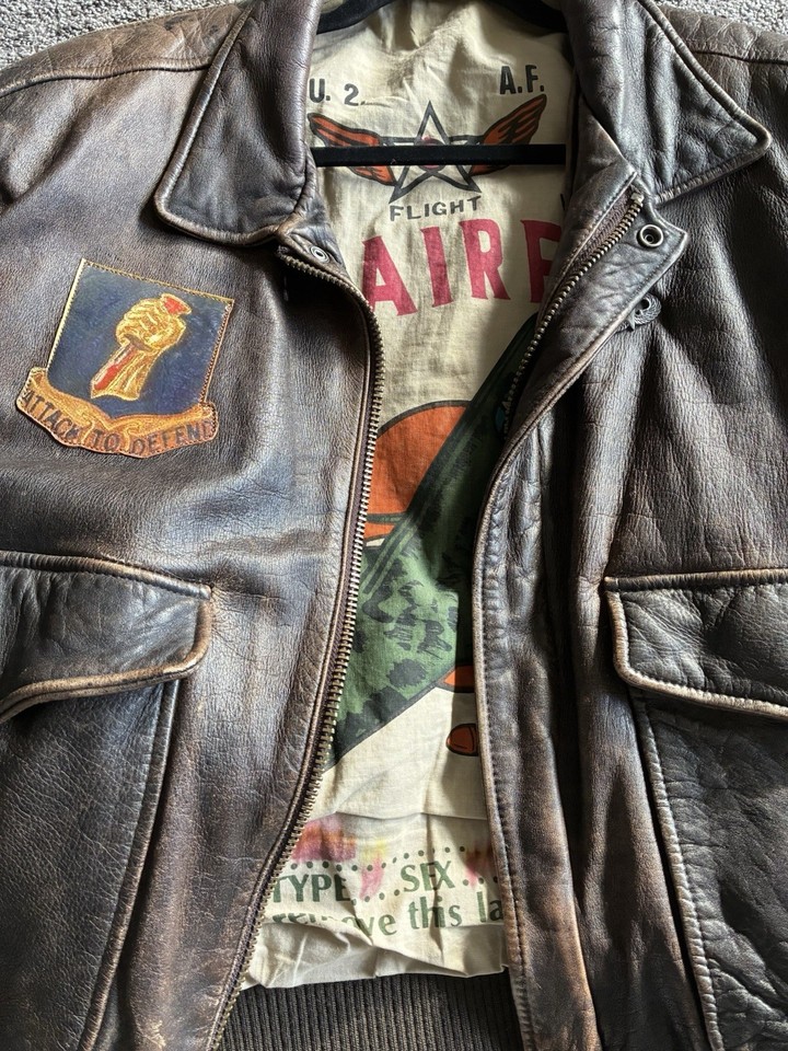Leather Flight Jacket WW2 35th Fighter Group Flight Jacket Men's Flight ...