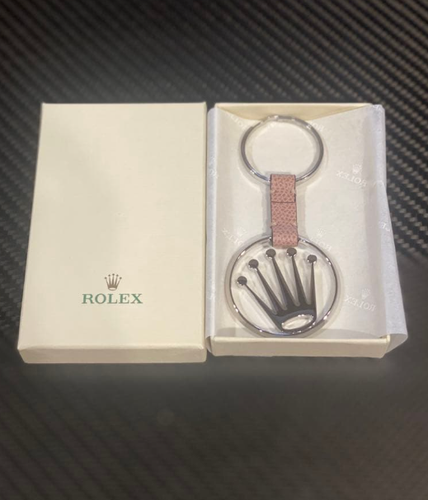 Rolex keychain / Key Ring Silver crown logo Pink leather NEW | eBay