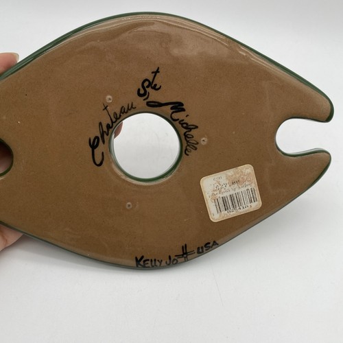 Kelly Jo Pottery Hand-Painted Wine Butler Holder Signed Chateau Ste ...