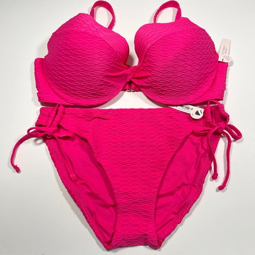 Victoria Secret 32D S TWIST FRONT Push Up Bikini Top Bottom Set ...