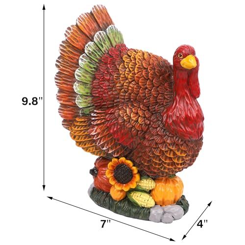 Thanksgiving Turkey Decorations Indoor, Resin Turkey Figurines Table ...