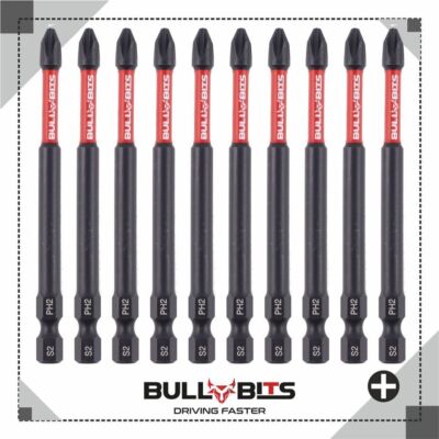 PH2 90mm Long Magnetic Impact Duty Screwdriver Drill Driver Bits ...