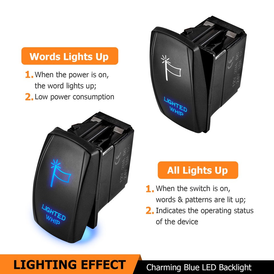 For Polaris General 1000 / XP Pulse BusBar 2FT RGB LED Fat Whip Light ...