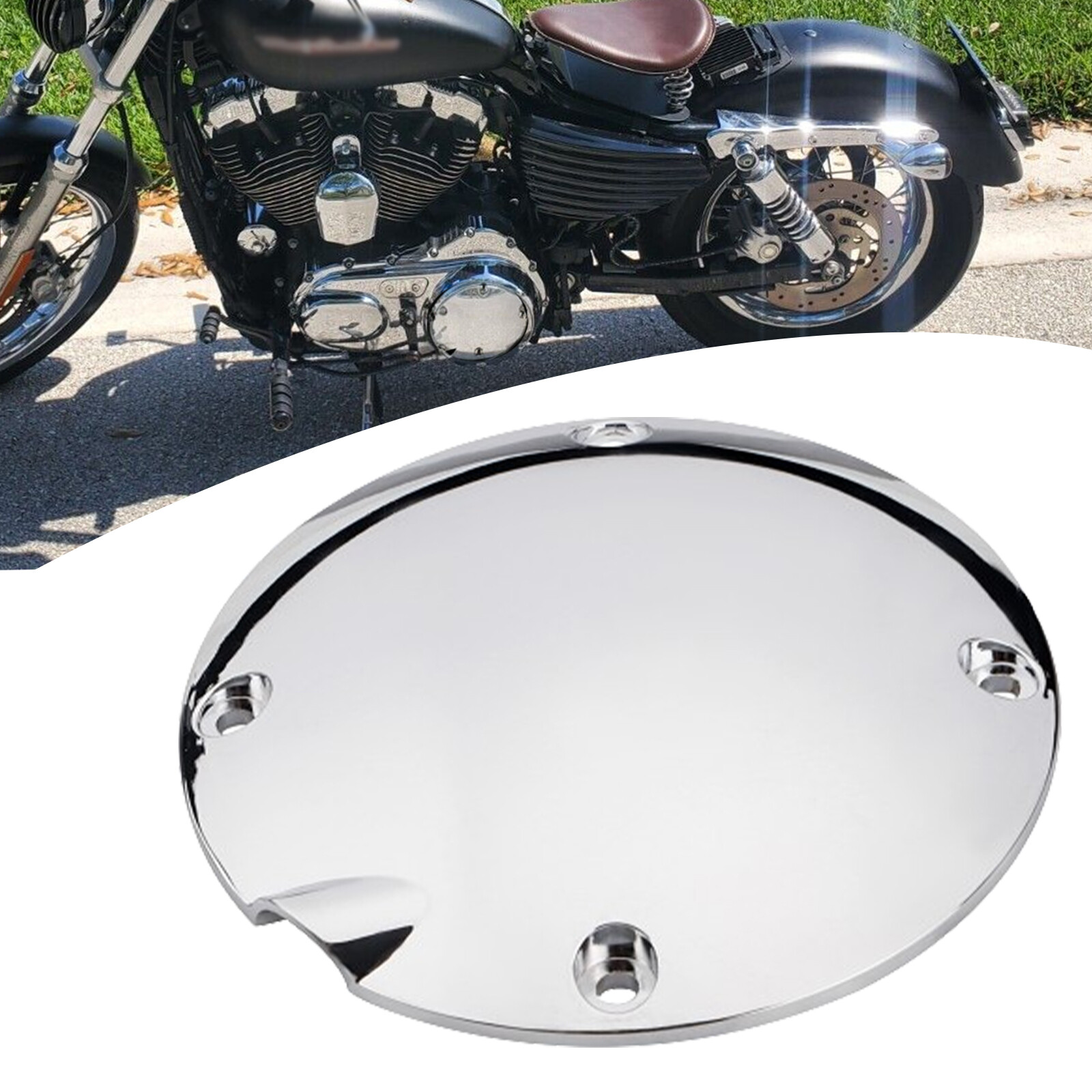 4-Hole Chrome Derby Clutch Cover Cap For Harley Sportster 1200 Sport ...